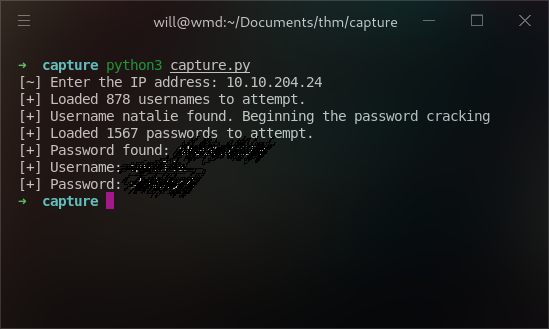 Github Wsmaxcycapture Writeup Python Script That Automates The Cracking Of Username And